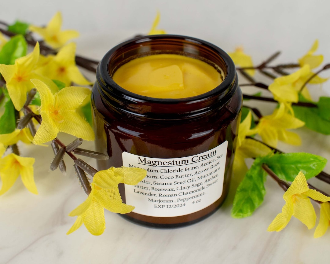 Magnesium Cream: Organic Calming Therapeutic Cream for Massages, Aches ...