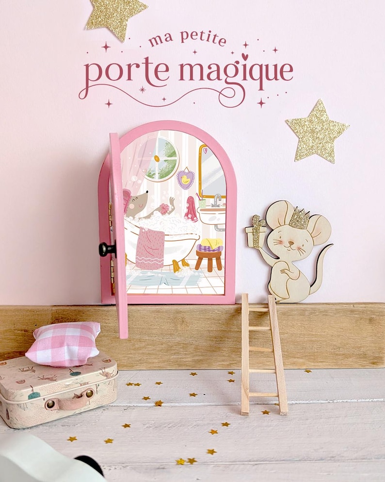 Illustration of a Little Magic Door / Fairy Door / Ballerinas - Etsy