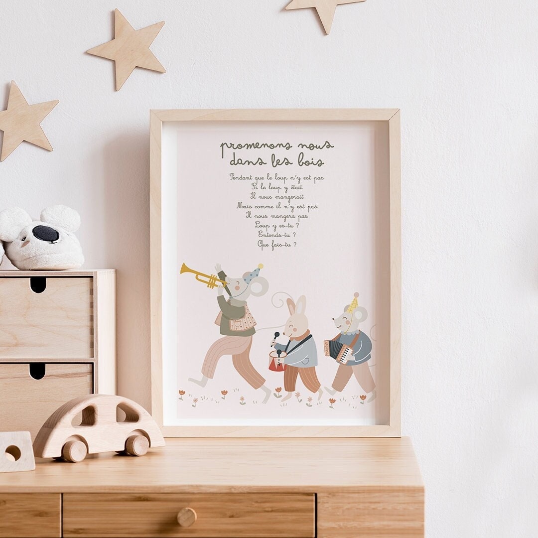 Poster Children's Nursery Rhyme Let's Take a Walk in the Woods - Etsy