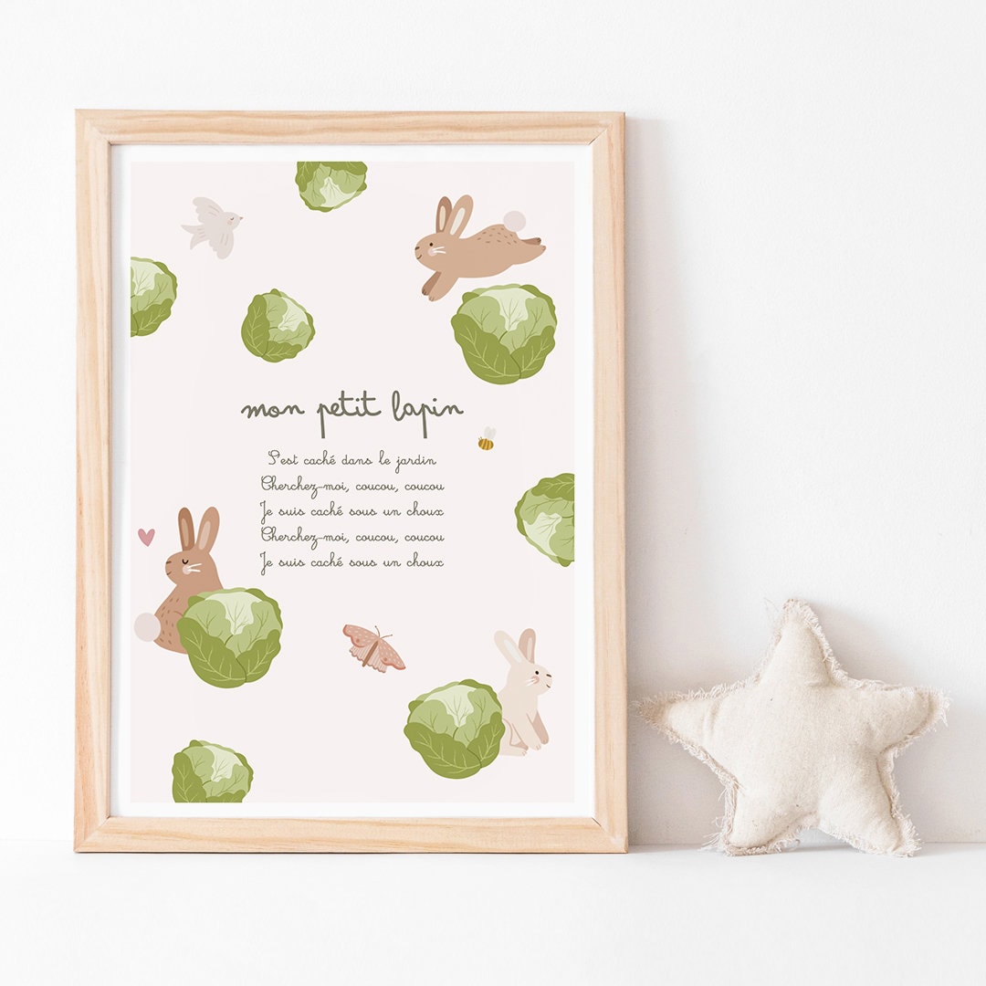 Children's Nursery Rhyme Poster My Little Rabbit - Etsy