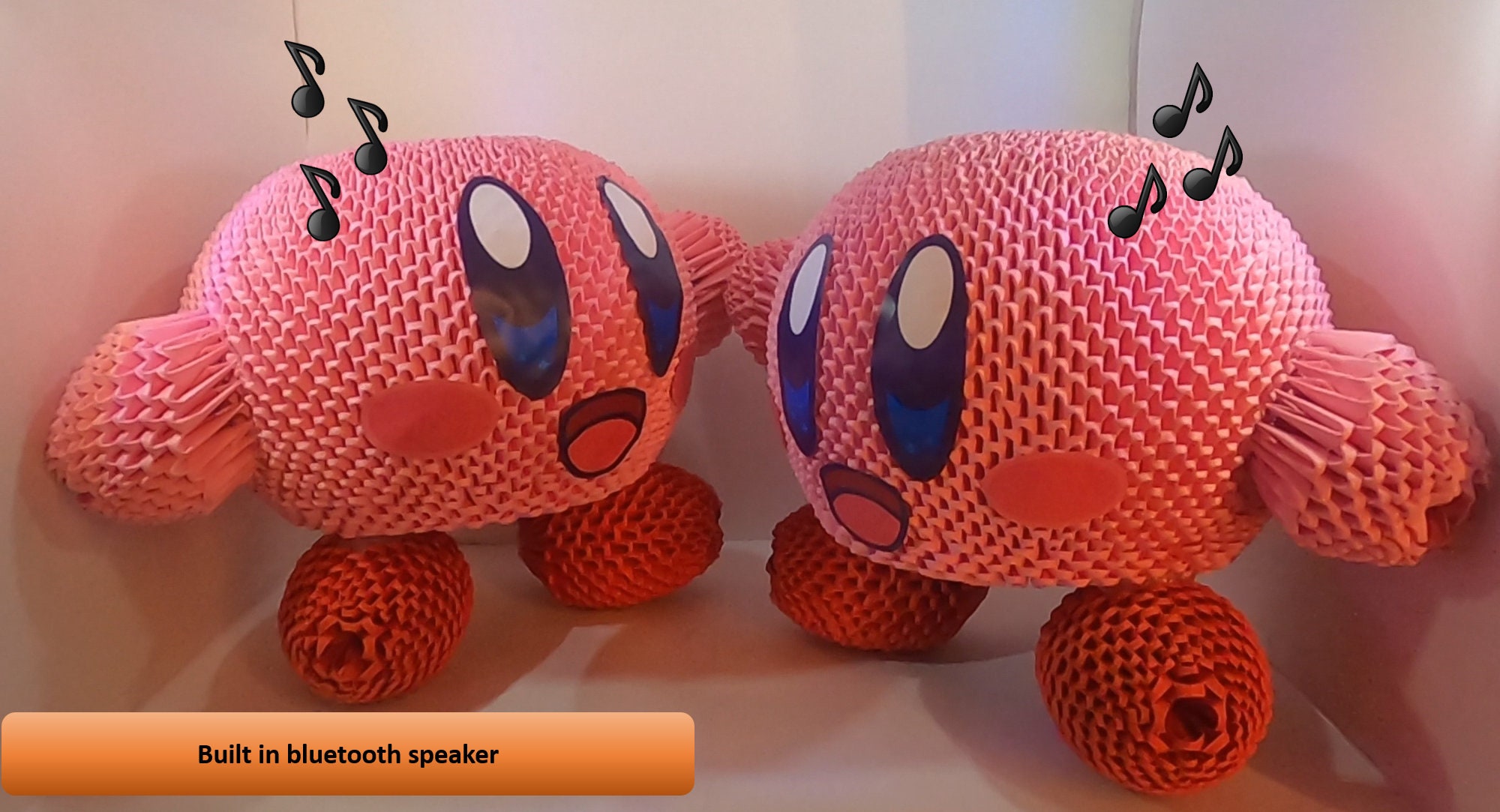 Life Size Kirby 3D Origami Figure - Built in Bluetooth Speaker - Etsy ...