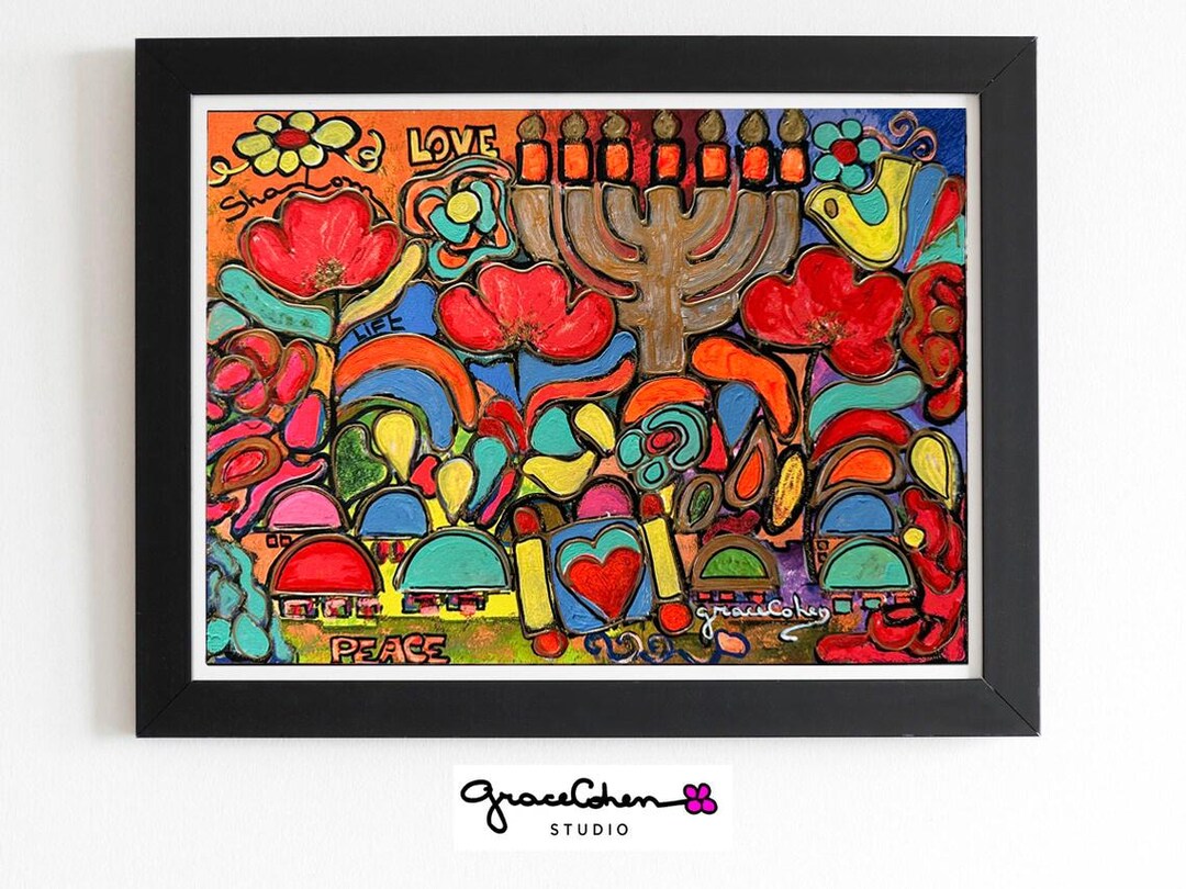 Shalom Wall Art – Hebrew Peace Sign, Modern Spiritual Judaica Print - Etsy