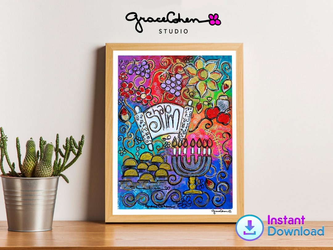 Jewish Mom Gift Art Print, Wall Decor for Jewish Mother, Judaica Wall ...