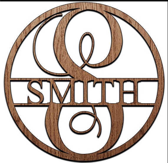 Laser Engraved Monogram Style Family Name Sign - Etsy