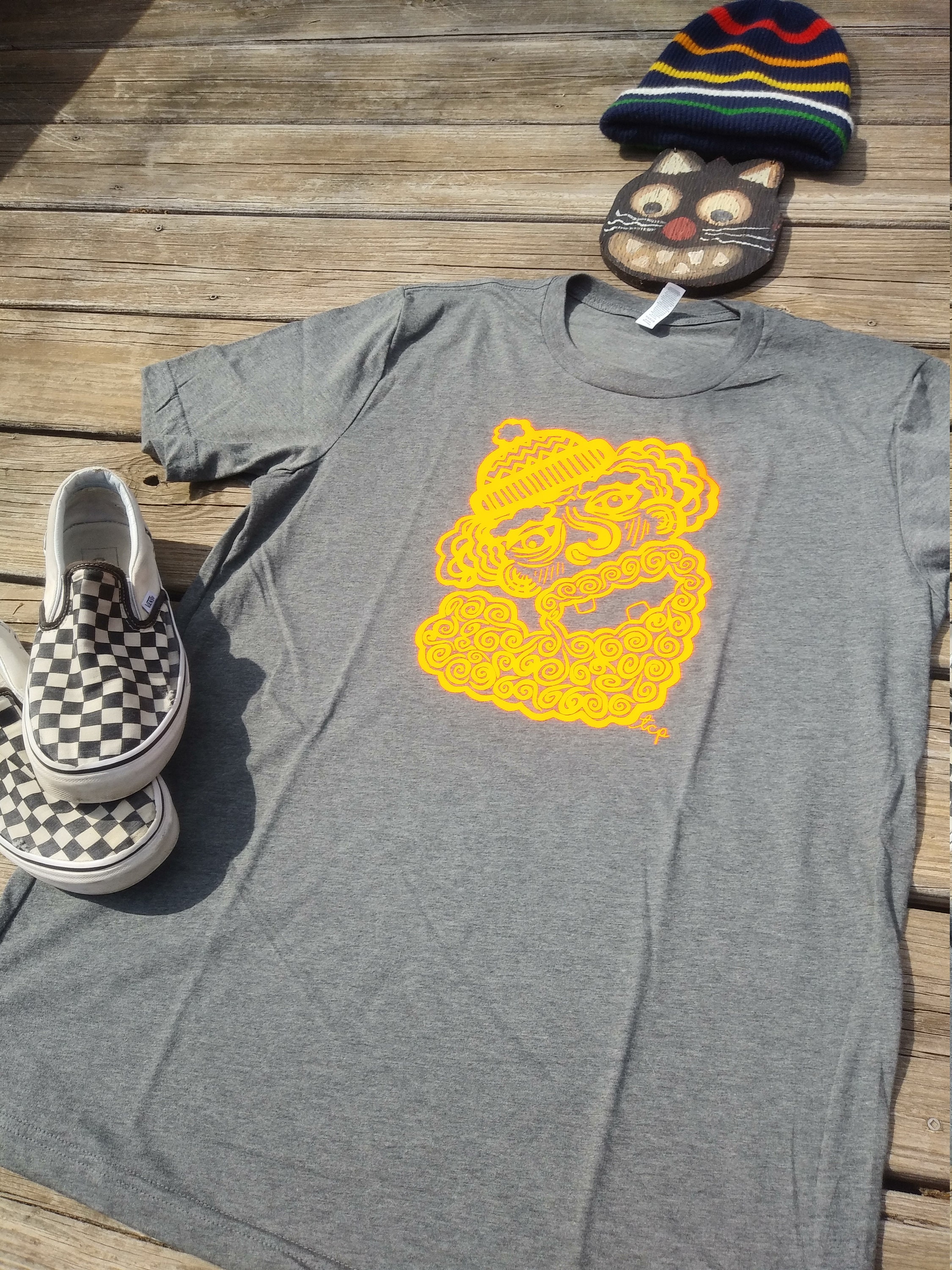 Goon Squad L Heathered Gray & Neon Orange Adult Unisex Graphic | Etsy