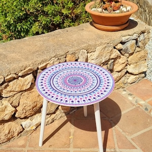 Artistic Mandala Dot Art Center Table, Wooden Tea Table, Coffee Table ...