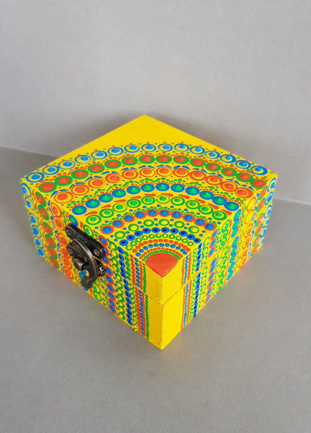 Hand Painted Mandala Jewelry Box, Personalized Wooden Box, Keys Box ...