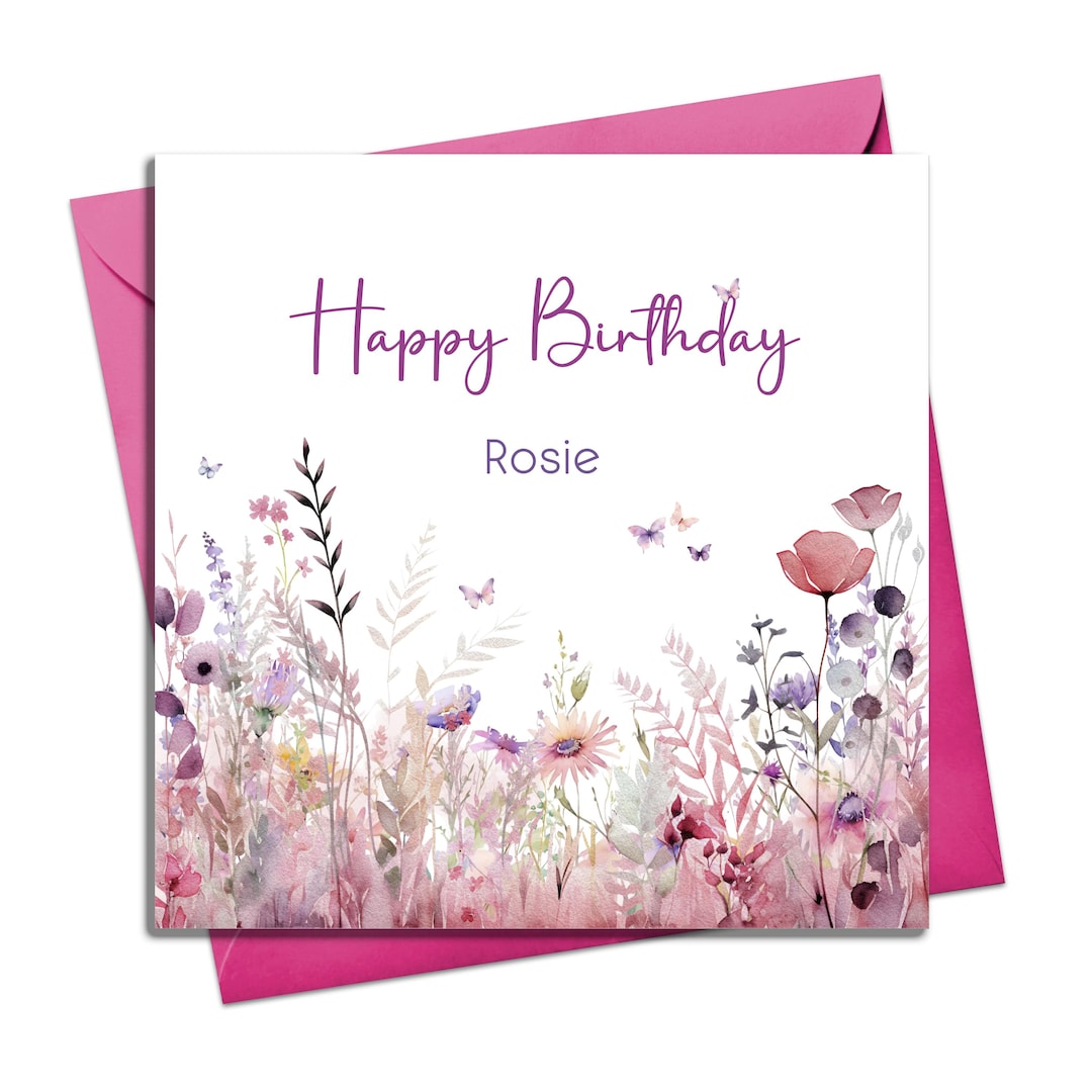 Personalised Female Birthday Cards for Her - Floral Happy Birthday ...