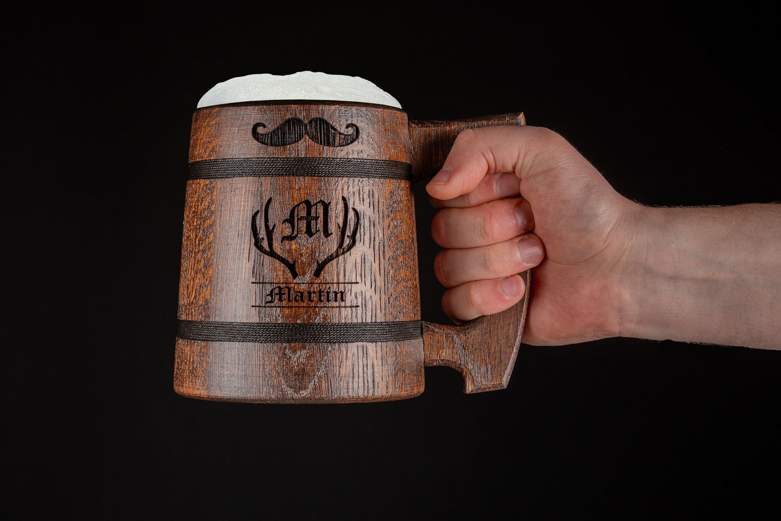 Groomsmen Gift Set, Custom Beer Mugs, Engraved Beer Mugs, Wooden ...