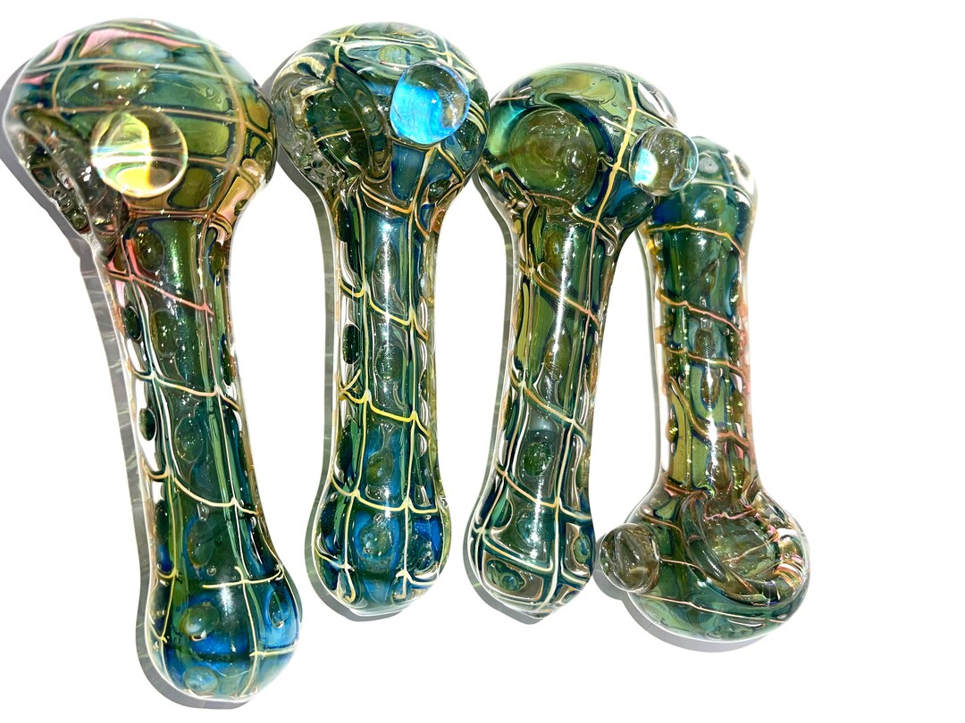 4.5 Heavy Green and Pink Girly Smoking Glass Pipe, Heavy Water Effect ...