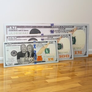 Custom Big Face 100 Dollar Bill Canvas Art | Fat Money Stack ...