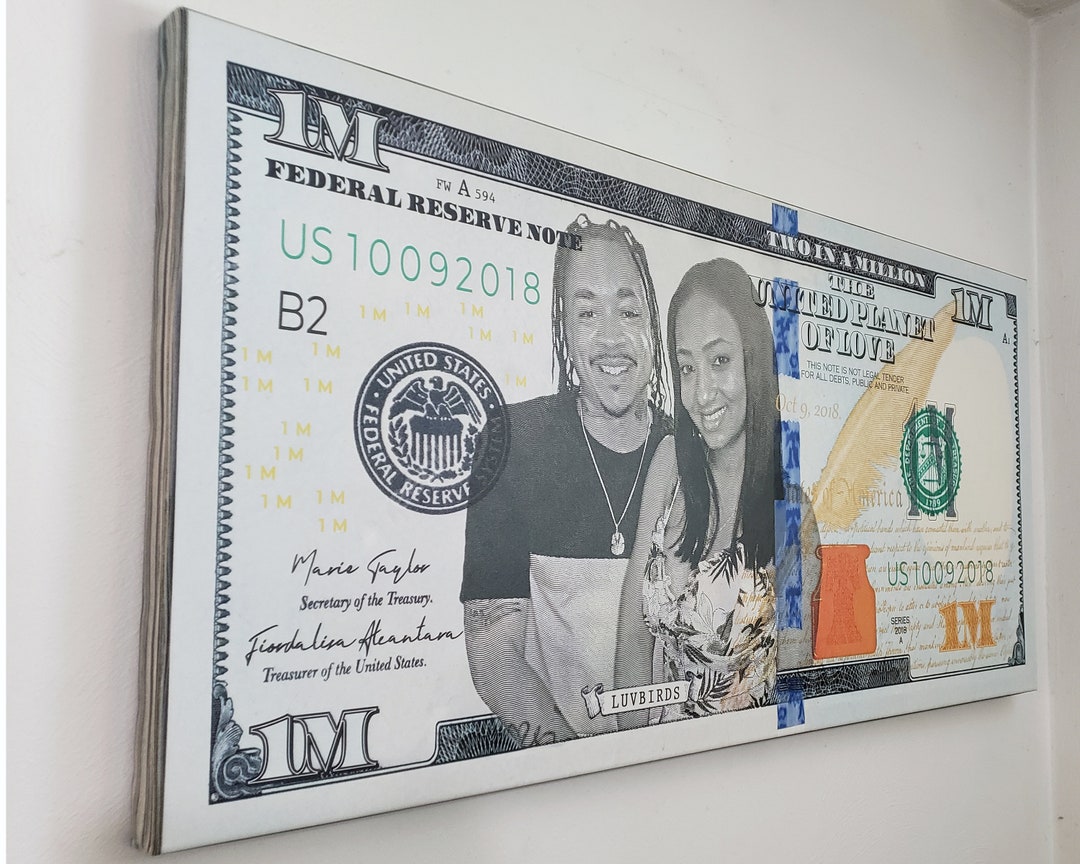 Custom Big Face 100 Dollar Bill Canvas Art | Fat Money Stack ...