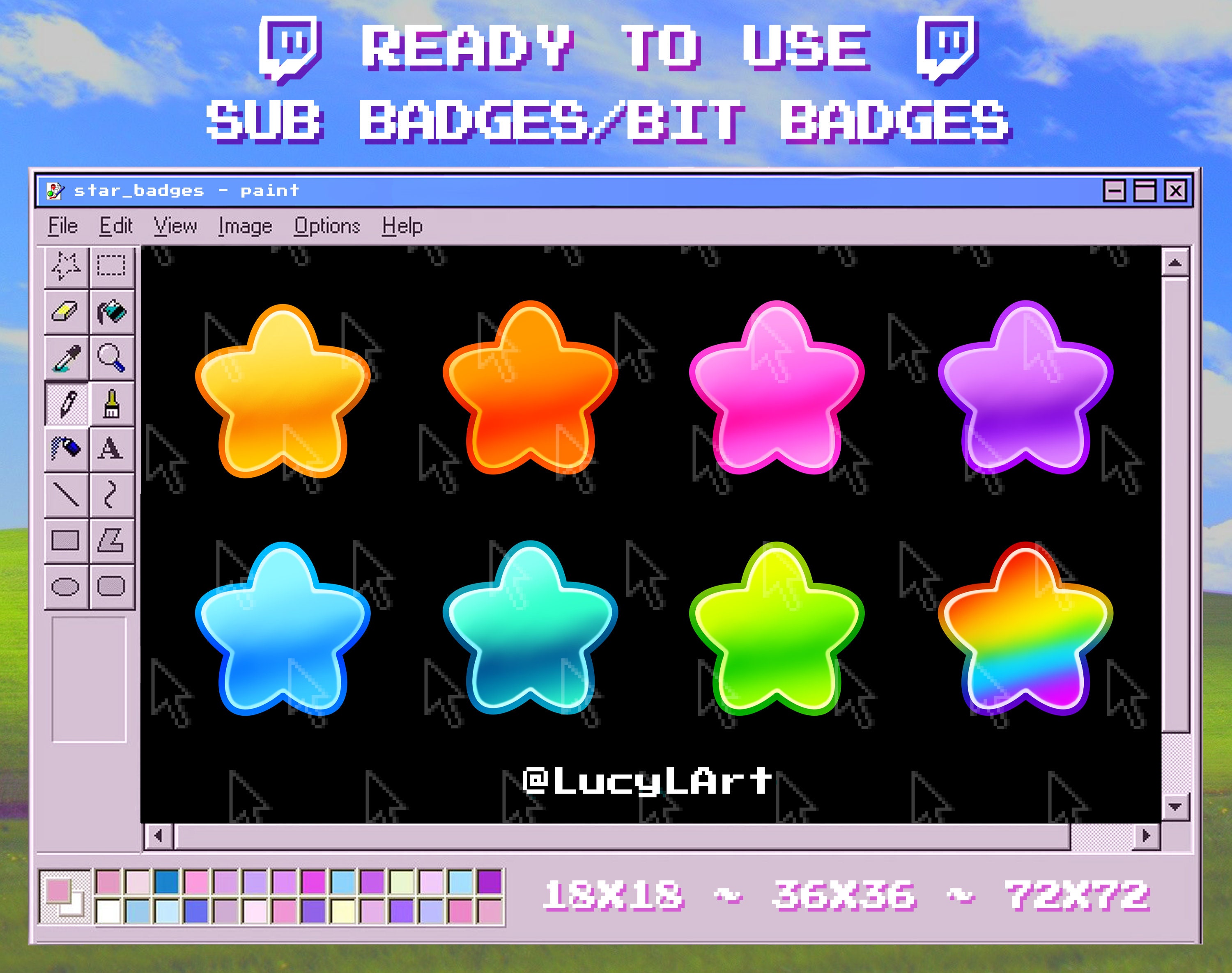 8x Twitch Sub Badges / Bit Badges / Emote - Stars / Streamer ...