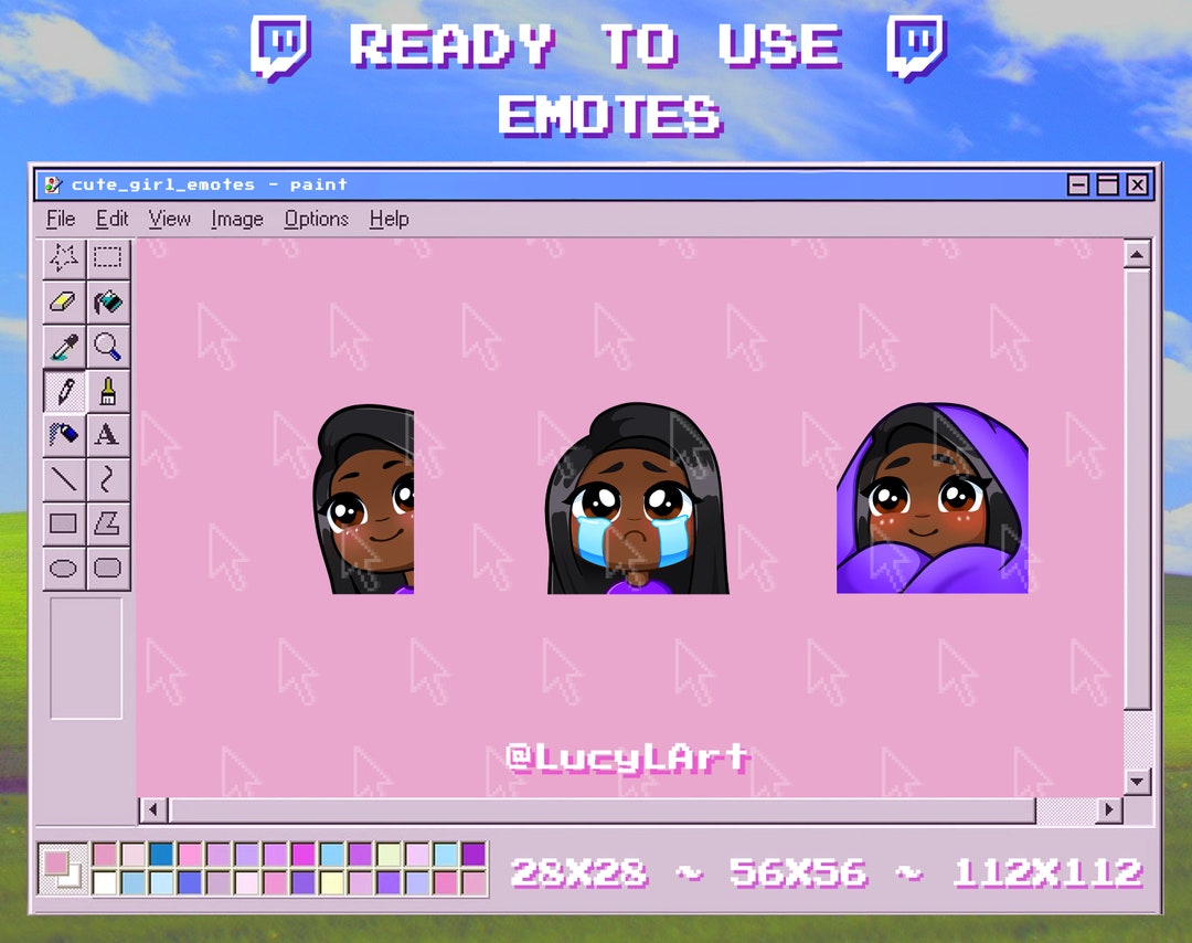 Black Hair, Dark Skin ~ SET 2 ~ Twitch Emote / Streamer / Cry / Sad ...