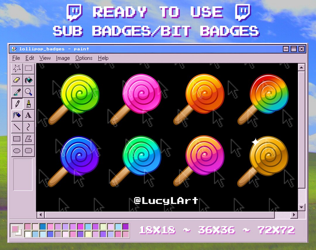 8x Twitch Sub Badges / Bit Badges/ Emote - Lollipop / Streamer ...