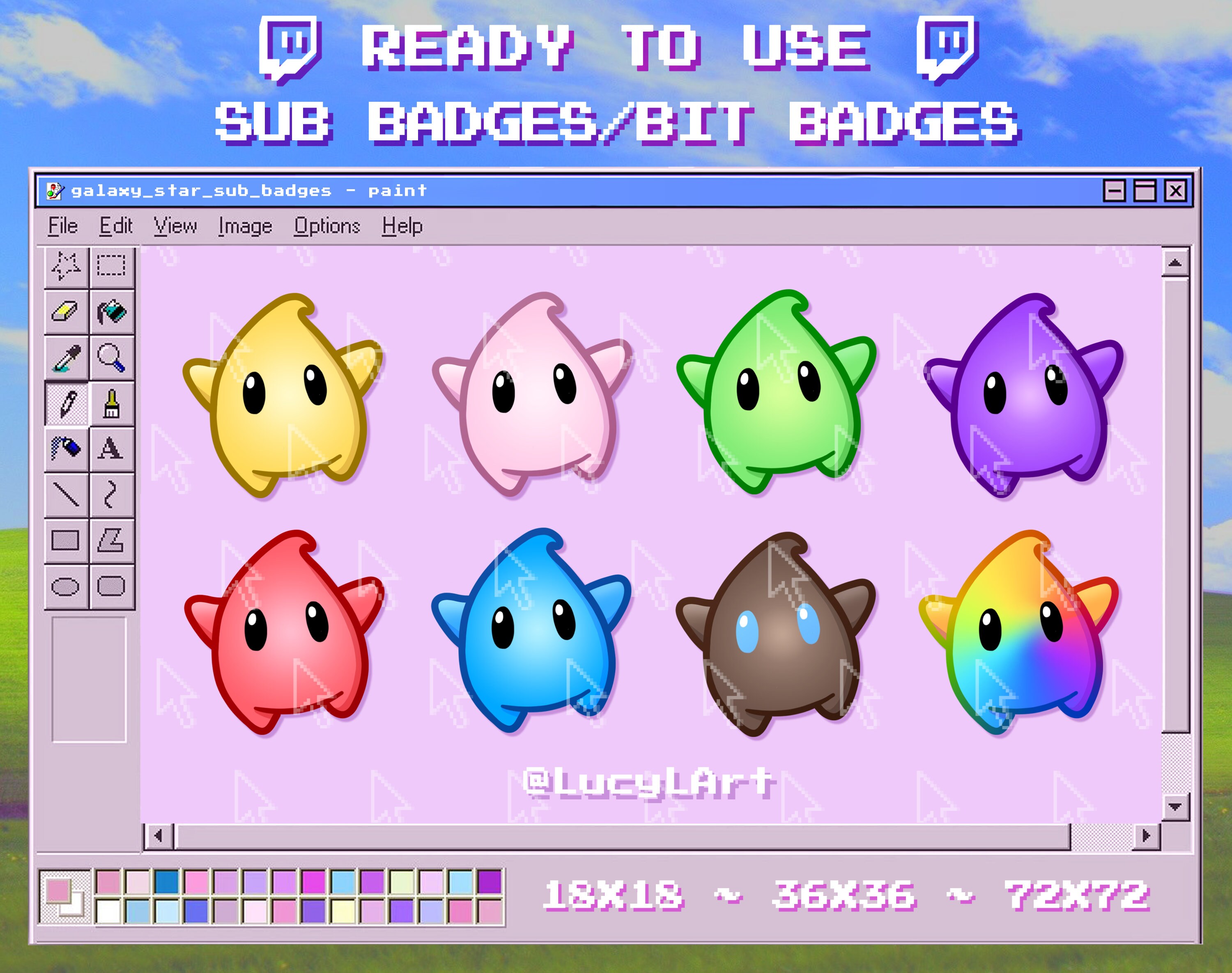 8x Twitch Sub Badges / Bit Badges/ Emote - Galaxy Stars / Streamer ...