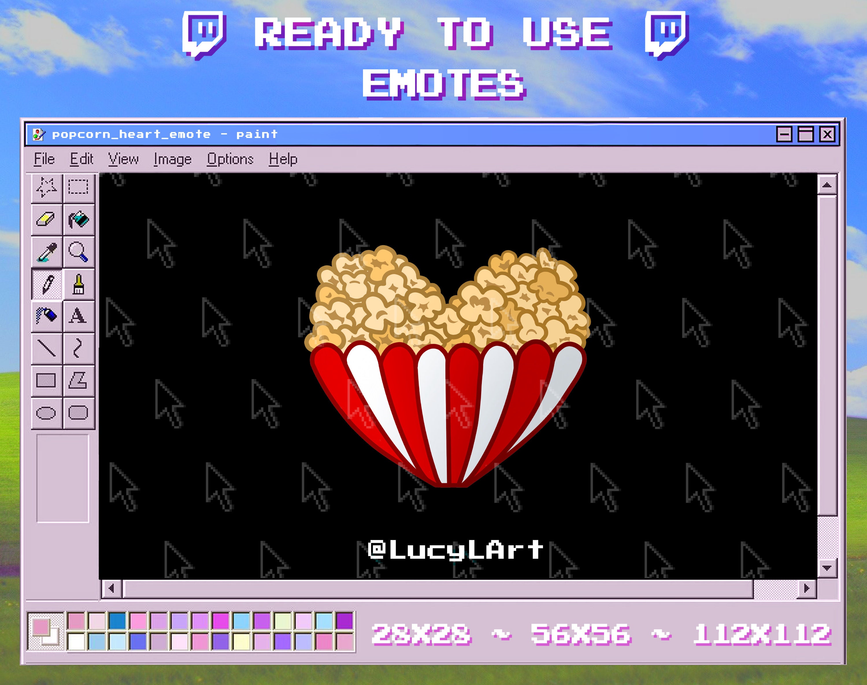 Twitch Emote / Heart Emote/ Popcorn Heart / Streamer / Aesthetic ...