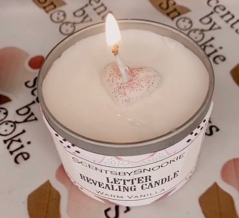 Letter Revealing Candle / Tin Candle / Valentine's Candle - Etsy