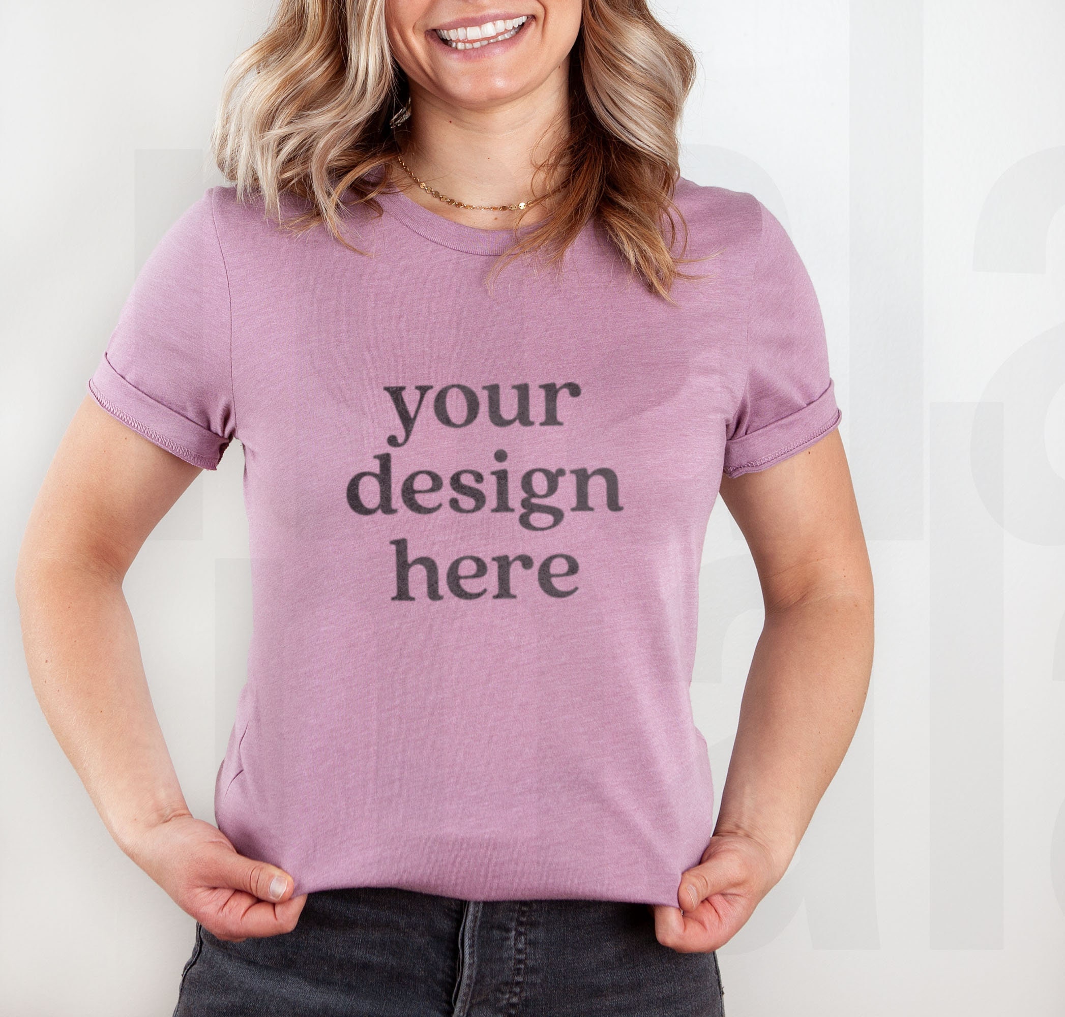 Bella Canvas Heather Orchid Mockup, Bella Canvas 3001 Mockup, Spring ...