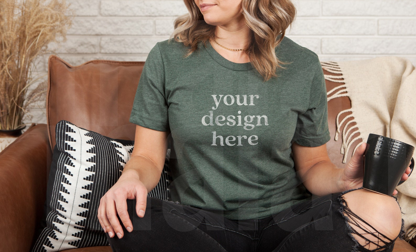 Bella Canvas Heather Forest Mockup 3001CVC Heather Forest - Etsy