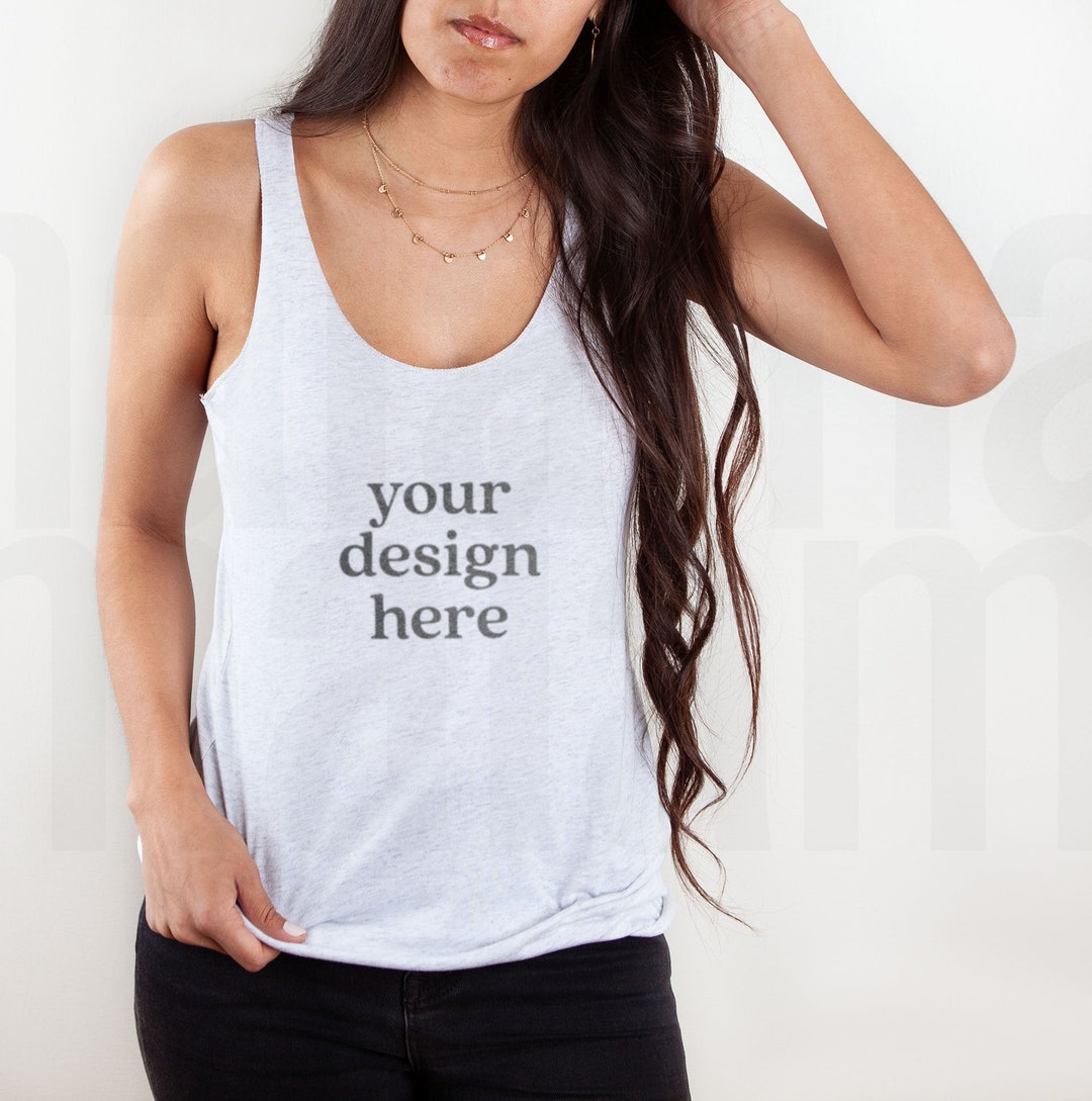 Next Level 6733 Mockup, Heather White Next Level Mockup, Next Level ...