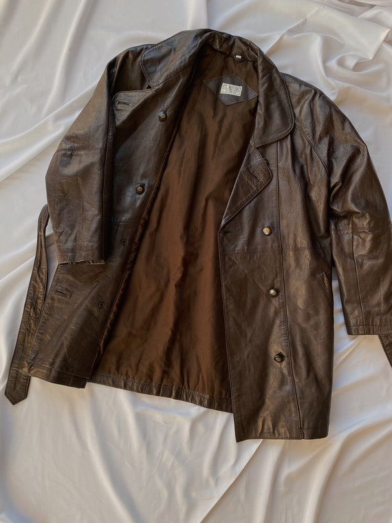 1980s vintage Medium genuine grain leather domain sle… - Gem