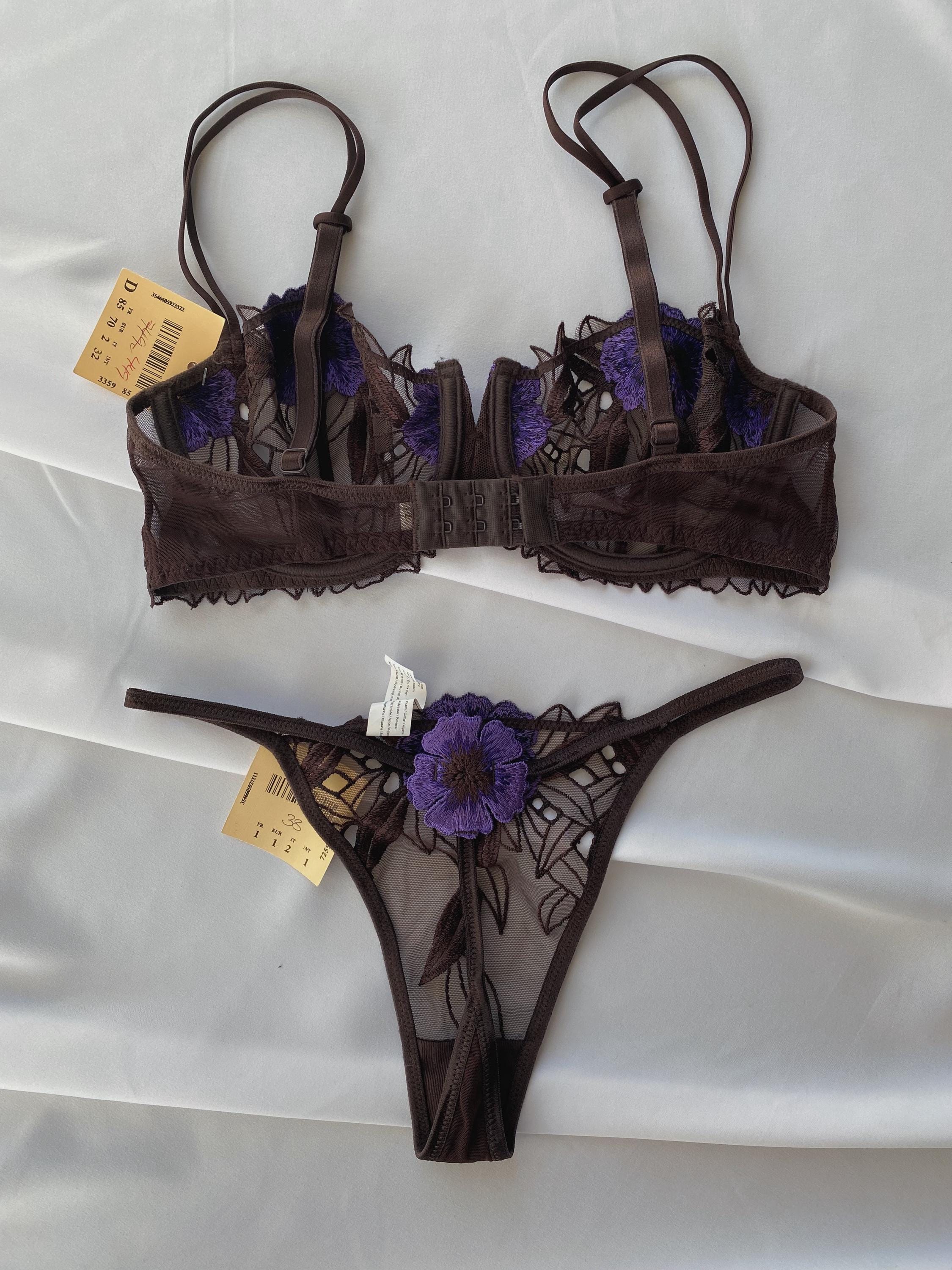 1990s Vintage Rare SIMONE PERELE Deadstock Lingerie Set 70D S, 90s ...
