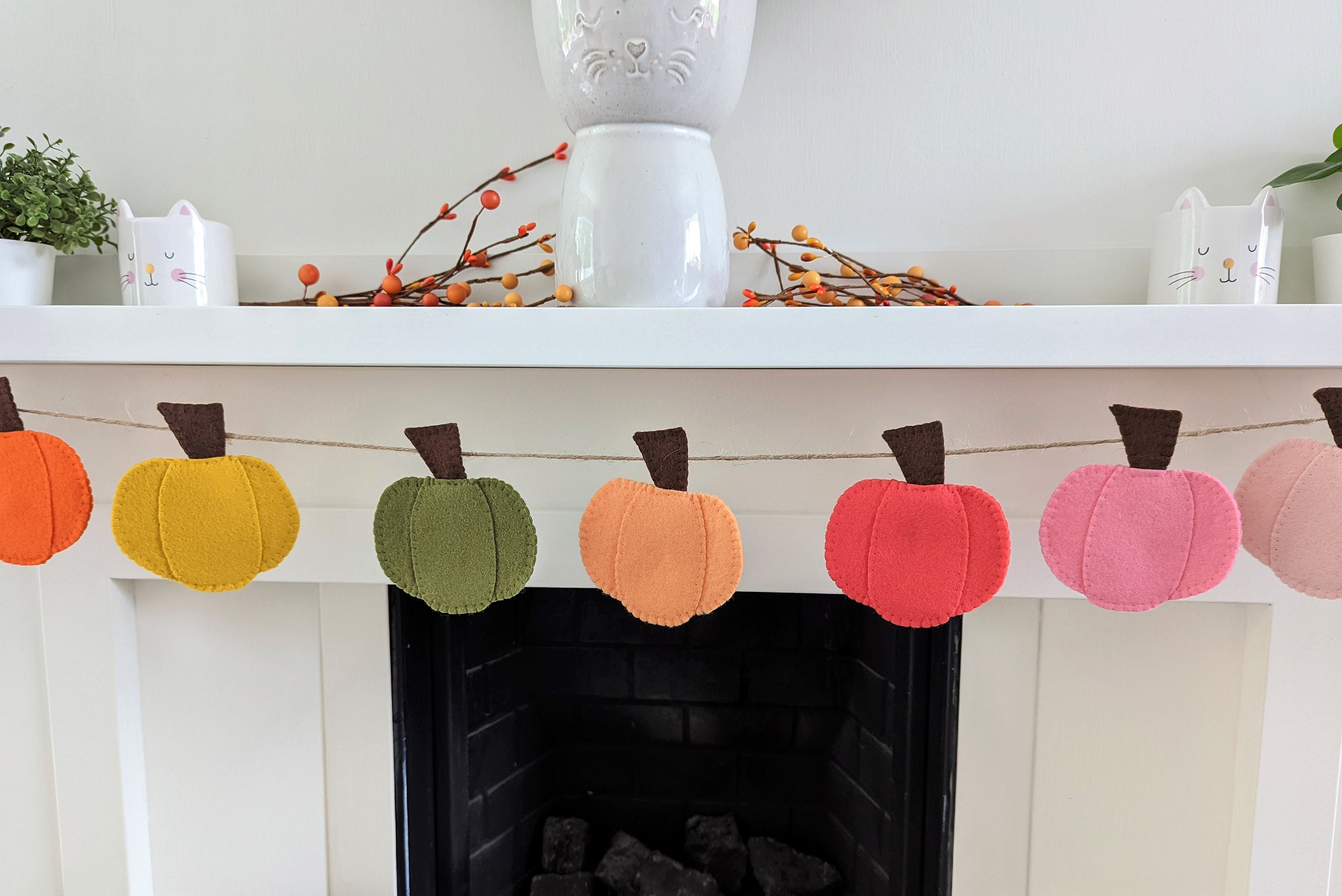 Pumpkin Garland Pumpkin Bunting Felt Pumpkin Garland - Etsy