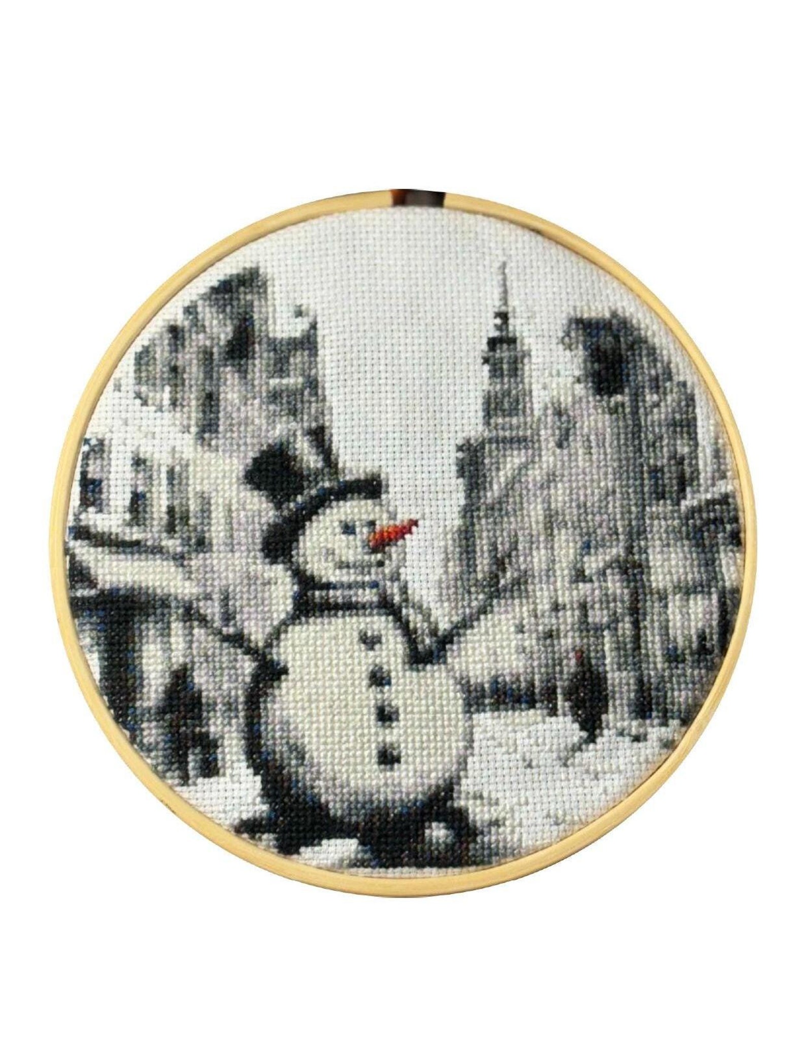 Cross Stitch Embroidery Pattern "snowman B.w" Christmas Theme PDF File ...