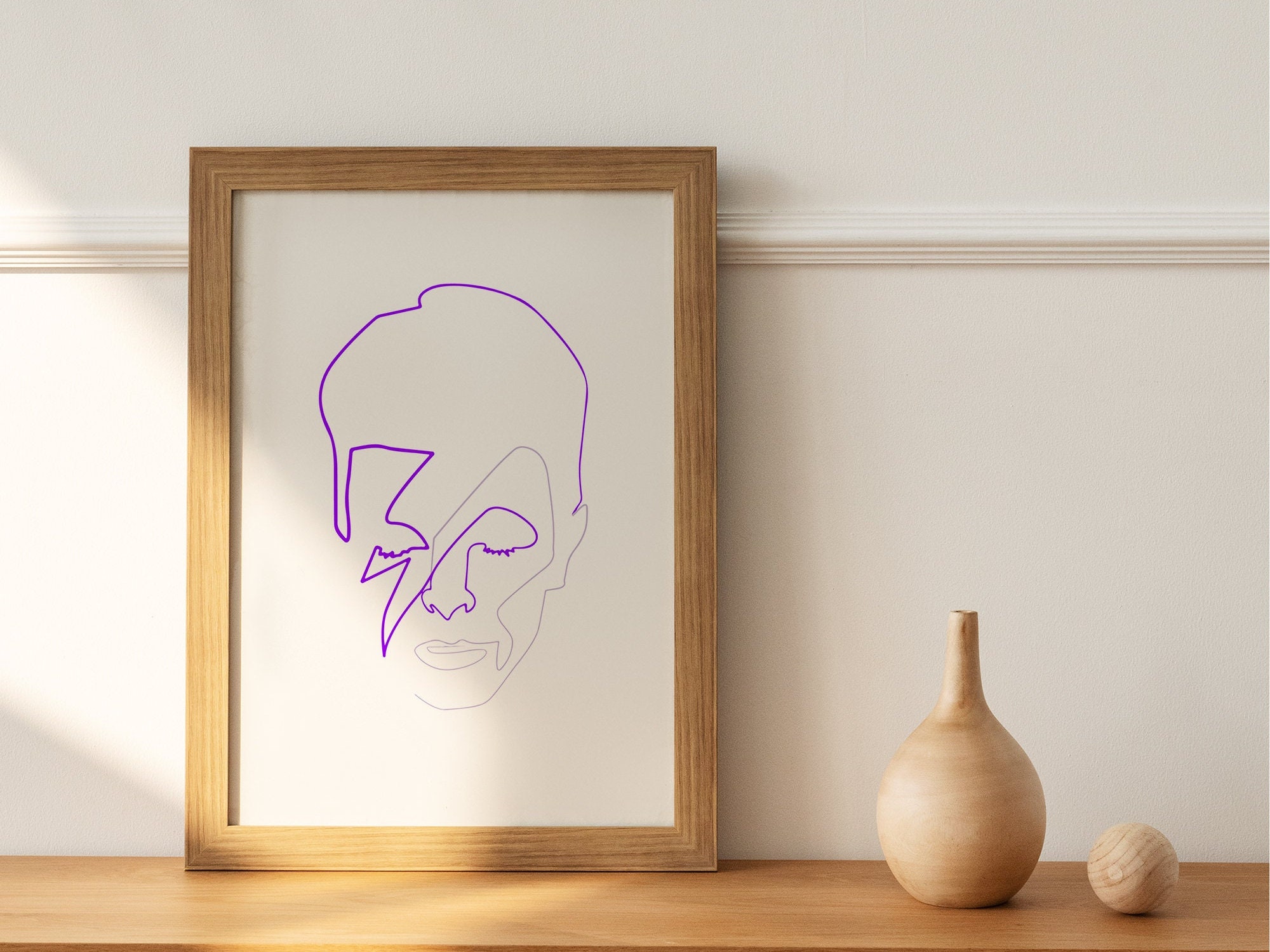 Printable Single Line Drawing Art, David Bowie Downloadable Art Print ...
