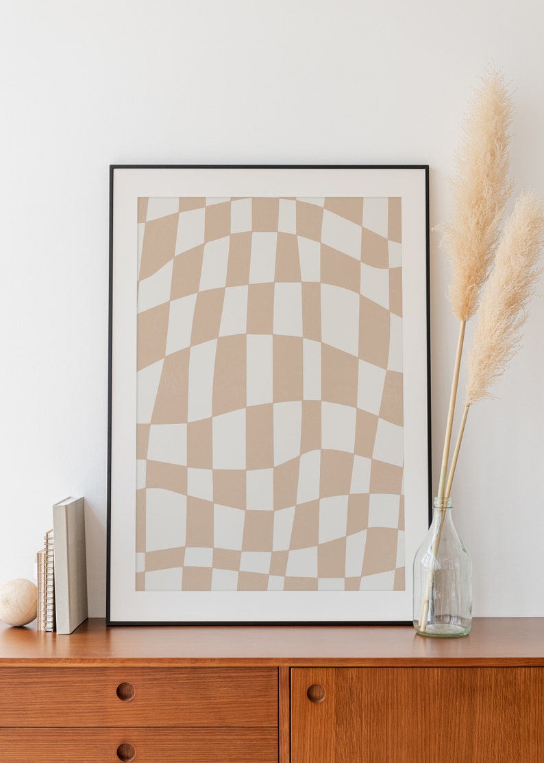 Checkered Wall Art Downloadable Retro Print Checkerboard Art - Etsy India