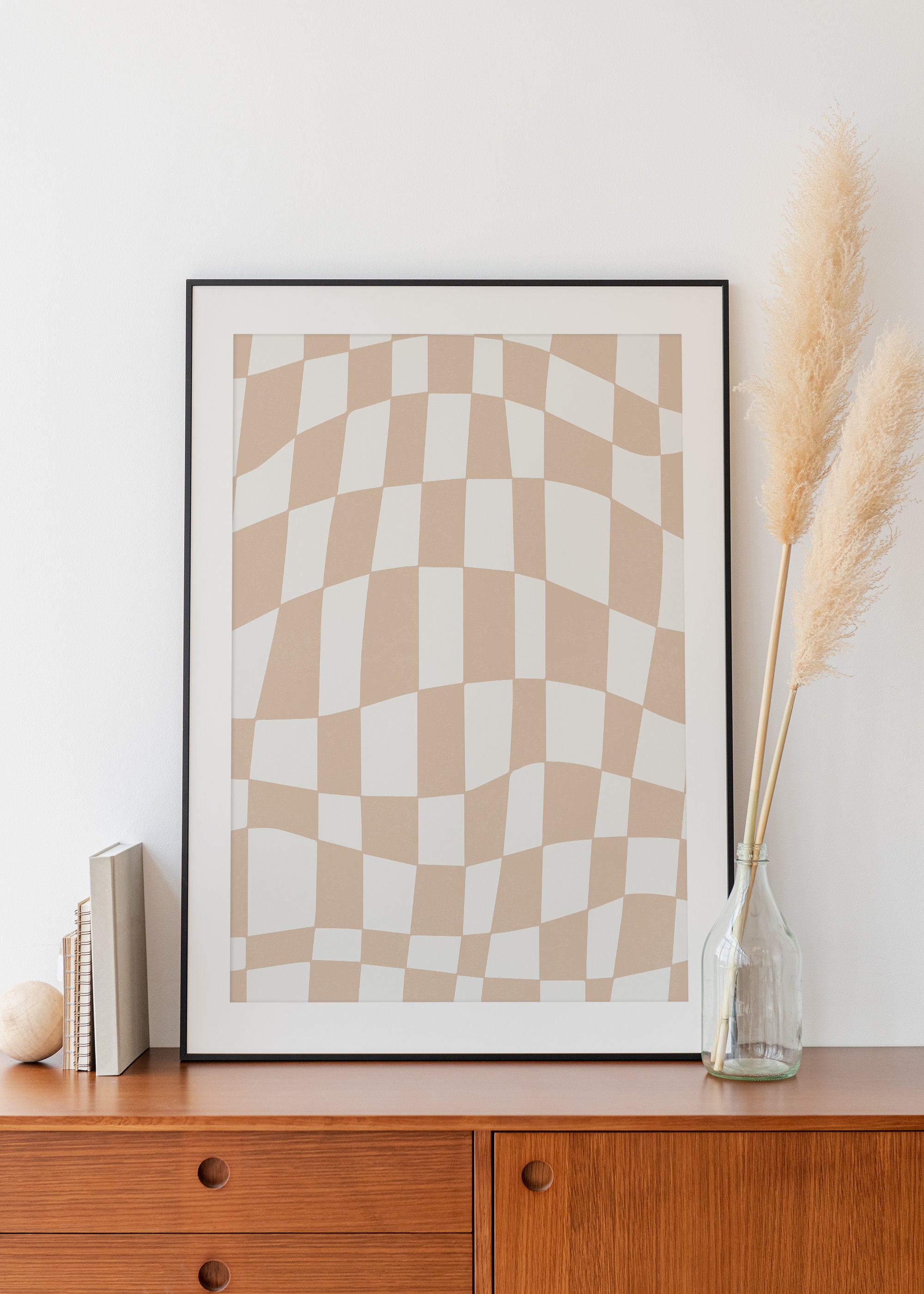 Checkered Wall Art Downloadable Retro Print Checkerboard Art - Etsy