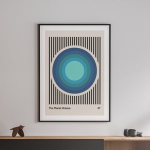 Planets Poster Set of 4 Gas Giants Bauhaus Living Room Art Space Poster ...