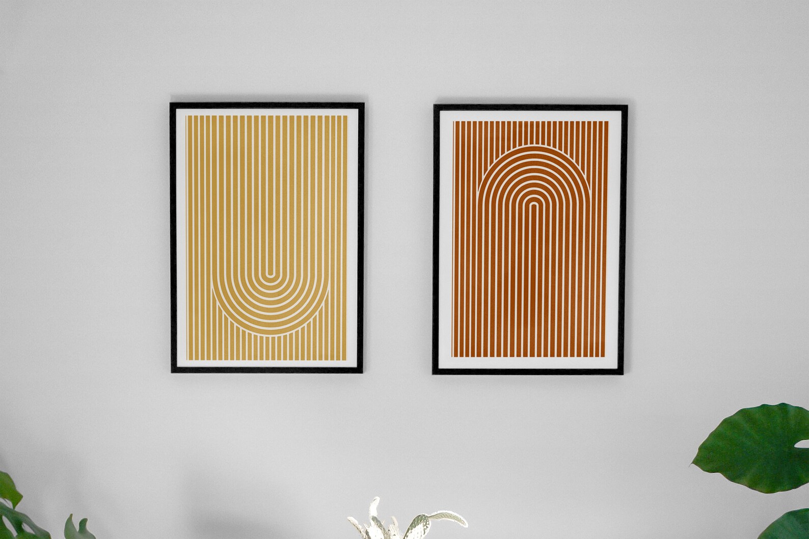 Mid Century Rainbow Prints Set of 2, Abstract Rainbow Printable Wall ...