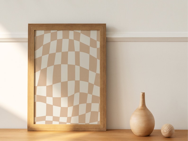 Checkered Wall Art Downloadable Retro Print Checkerboard Art - Etsy India