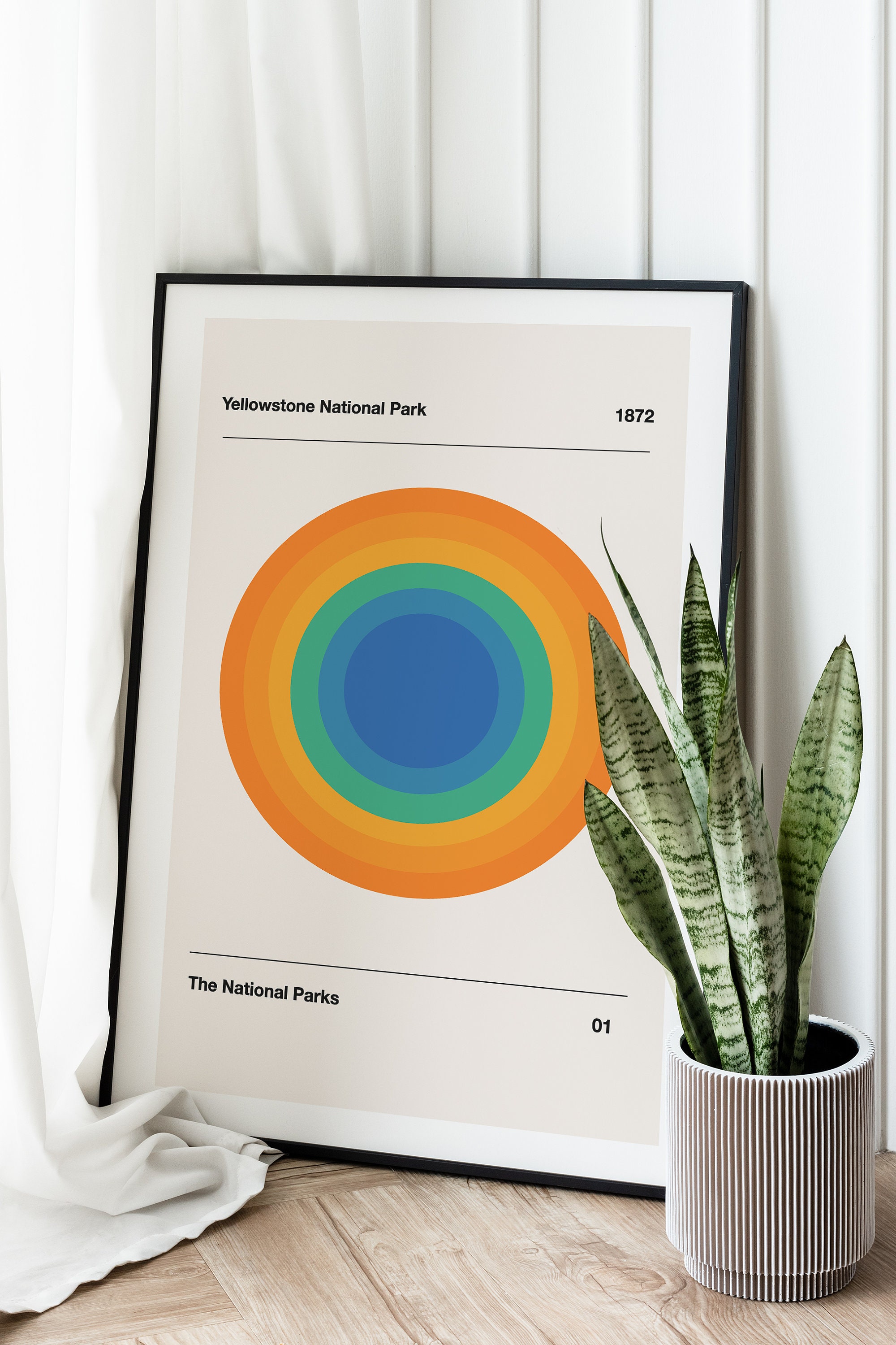 Mid Century Modern Yellowstone Poster, Downloadable Art Prints, Modern ...