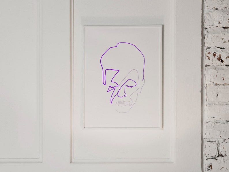 Printable Single Line Drawing Art, David Bowie Downloadable Art Print ...