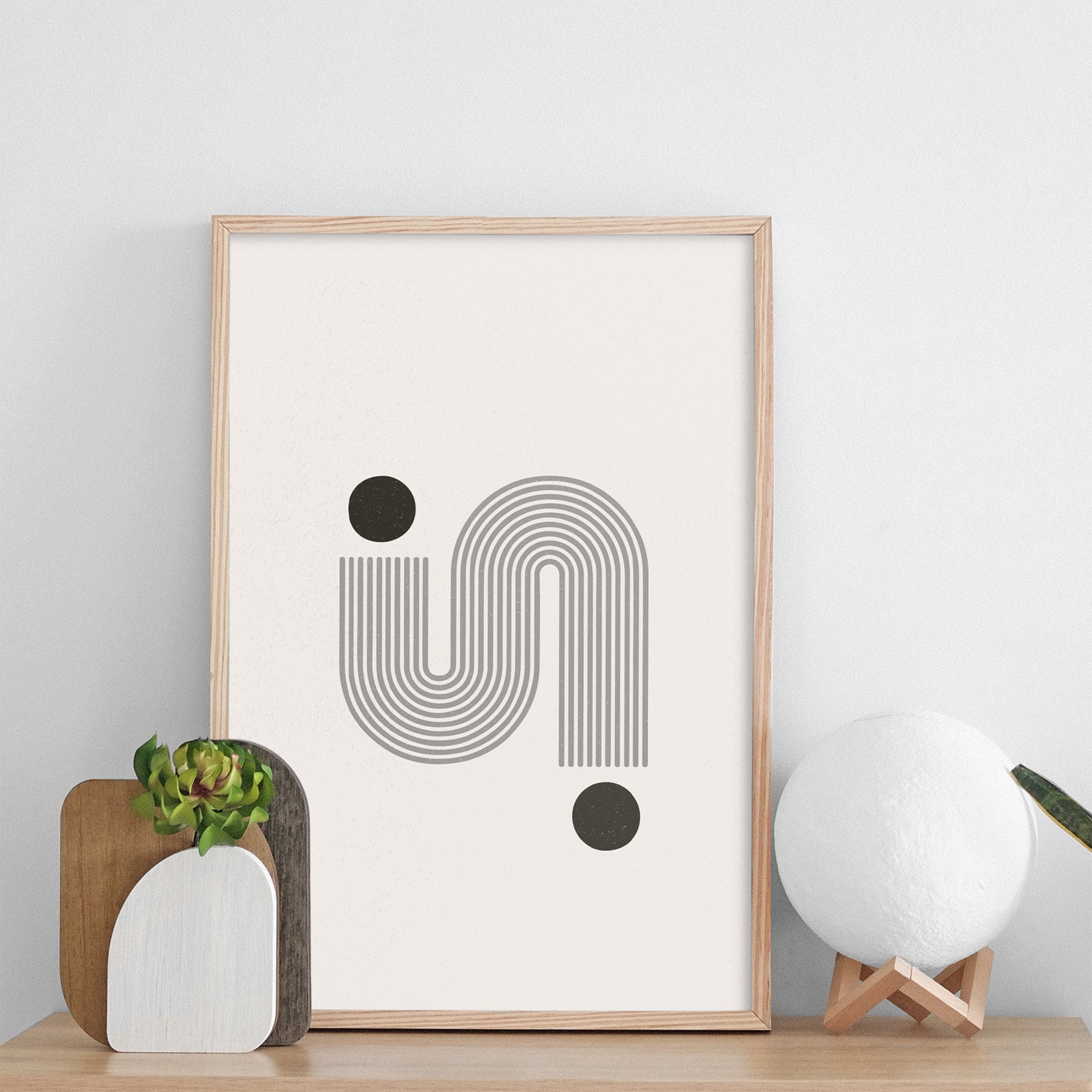 Mid Century Modern Wall Art, Line Art, Line Wall Art Abstract Geometric ...