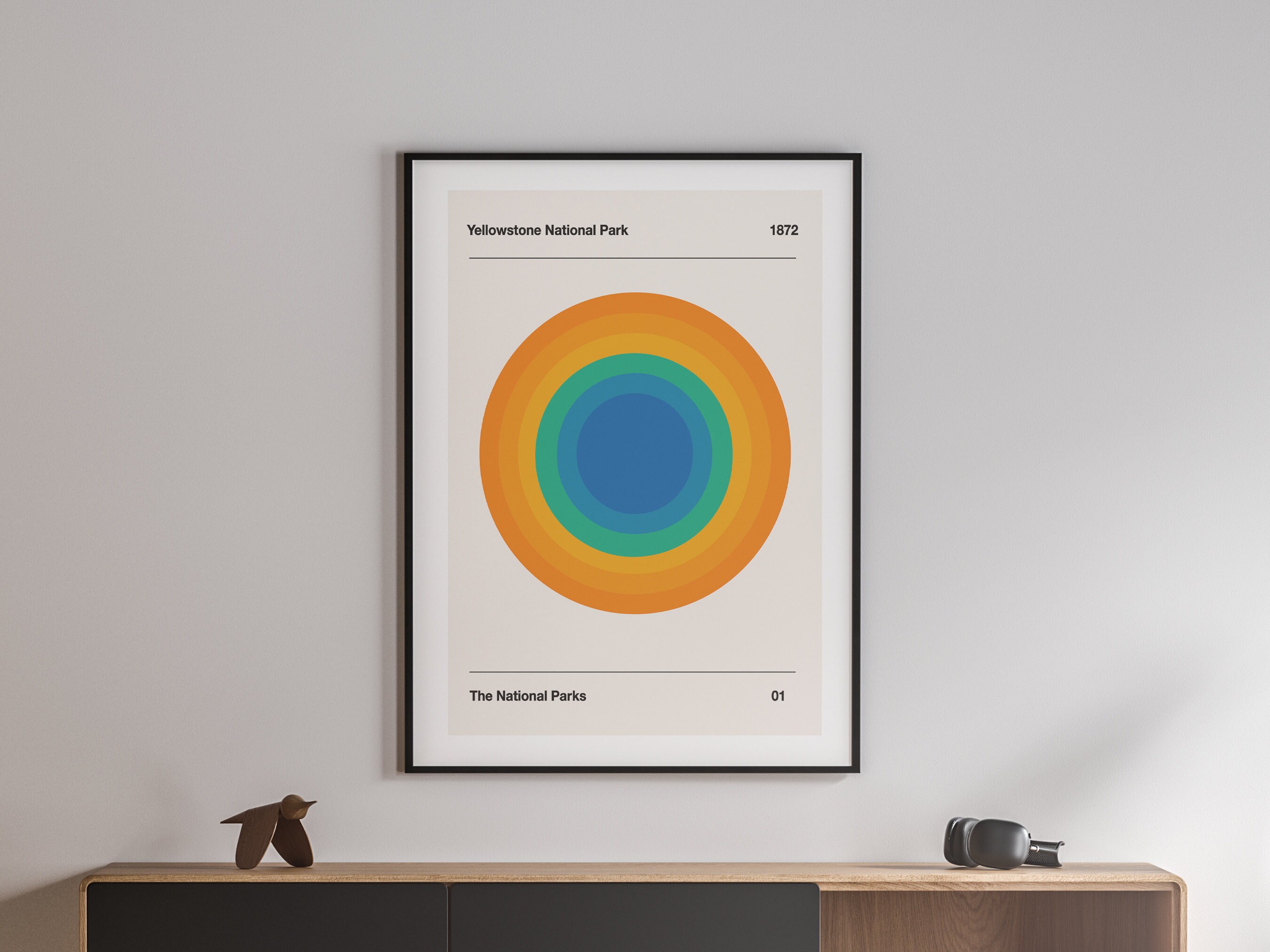 Mid Century Modern Yellowstone Poster, Downloadable Art Prints, Modern ...