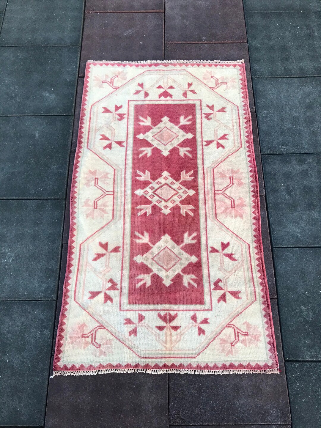 2x4 Red Yellow Pink White Small Rugs 4.3x2.5 Ft Turkish Rugs 2x4 ...