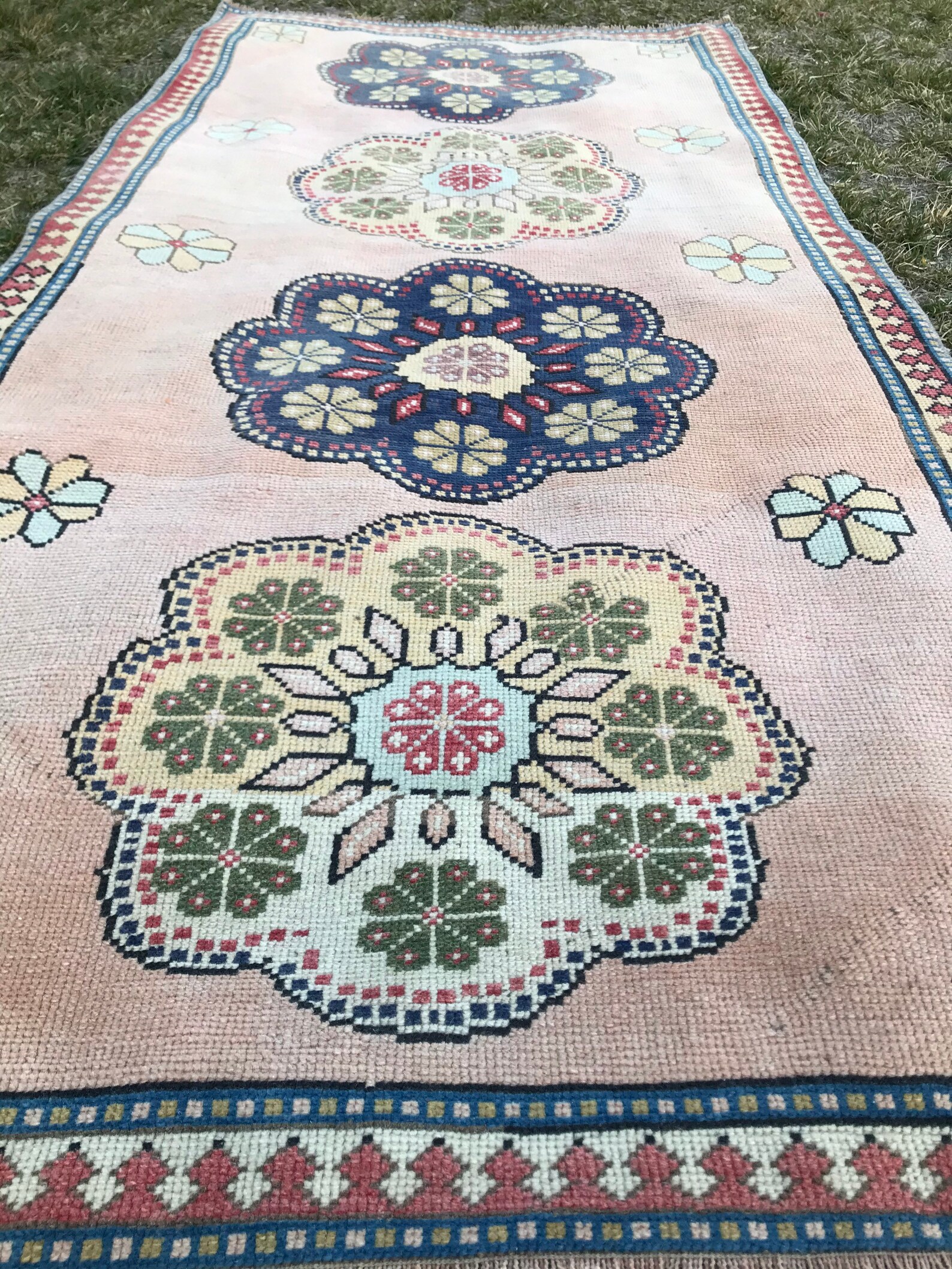 Pastel Carpet 70 X 34 Ft Turkish Rug Vıntage Rug - Etsy