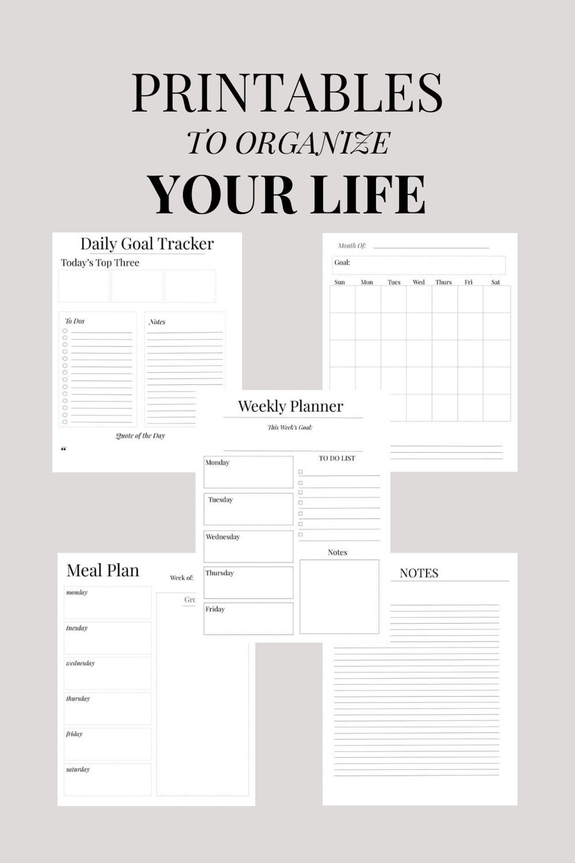 Printables to Organize Your Life - Etsy