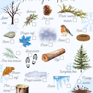 Winter Scavenger Hunt Printable for Kids | Outdoor Nature Walk Game ...
