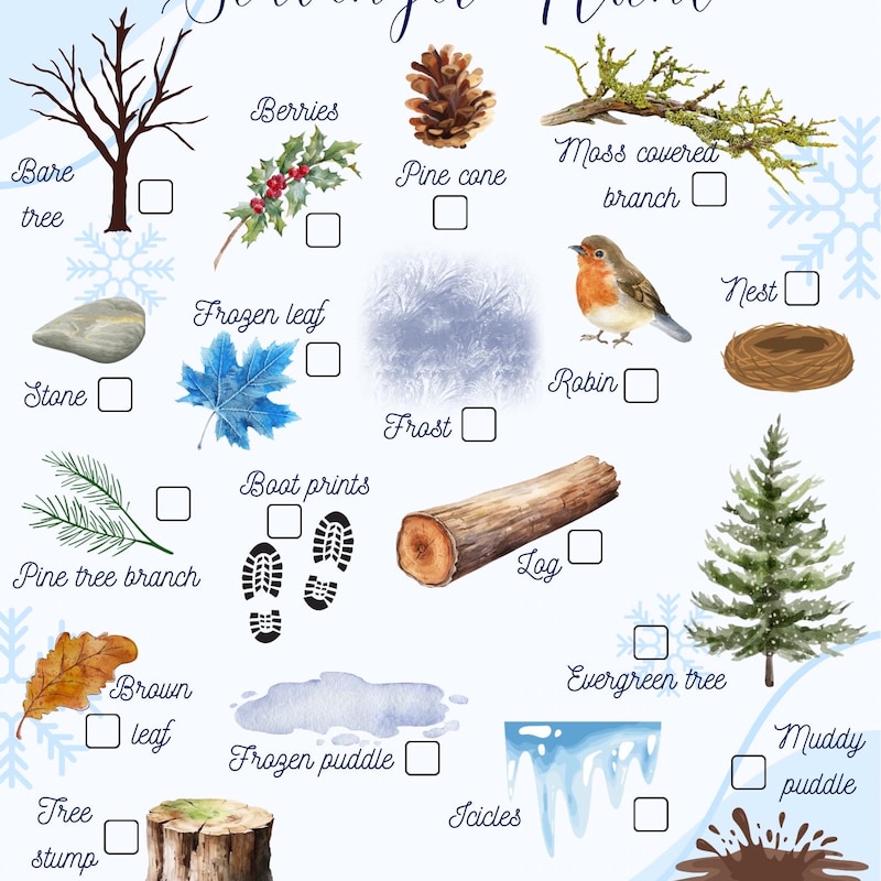 Printable Winter Woodland - Etsy