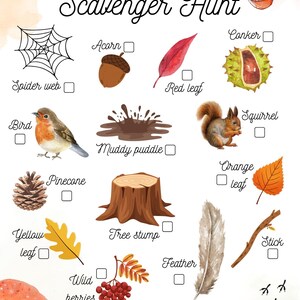 Autumn Scavenger Hunt – Printable Kids Activity | Fall Nature Walk Game ...