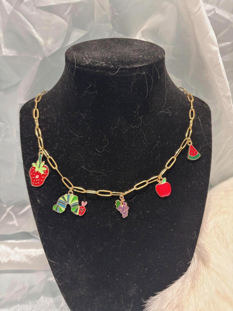 The Very Hungry Caterpillar Fruit Charm Necklace – 18K Gold Plated ...