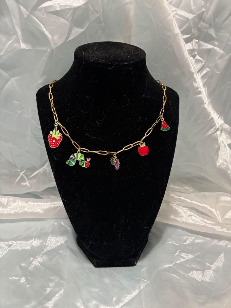 The Very Hungry Caterpillar Fruit Charm Necklace – 18K Gold Plated ...