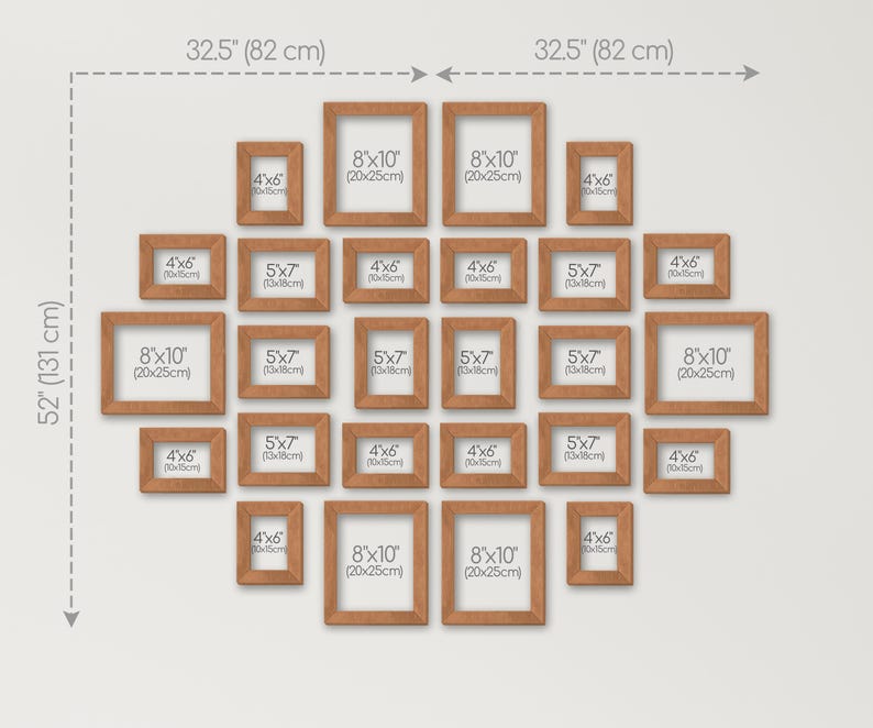 Custom Extra Large Wall Art Split Photo Frame Collage Wall Mounted Wood ...