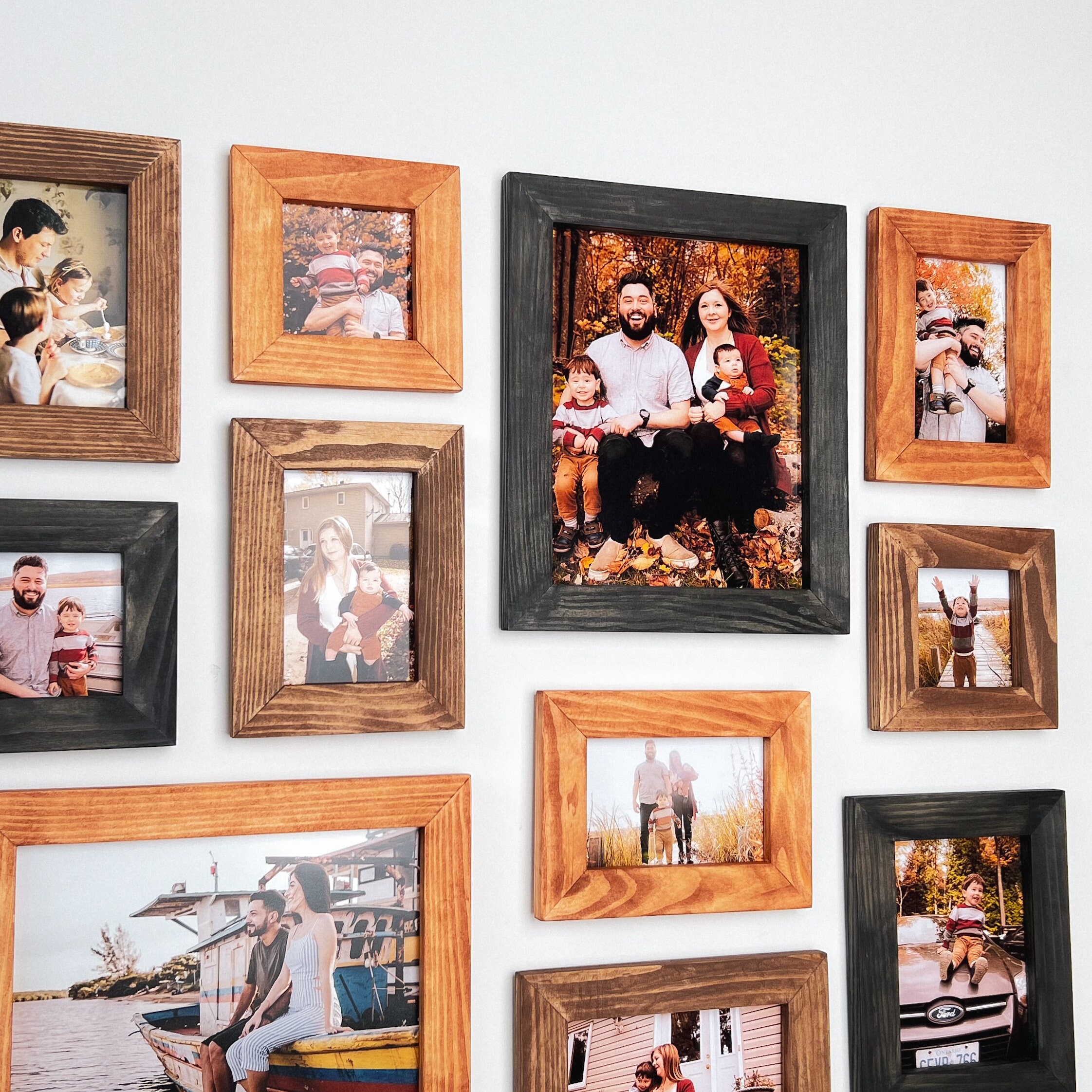 Wall Mounted Wooden Picture Frame Set 11 Pieces Home Decor Gallery ...