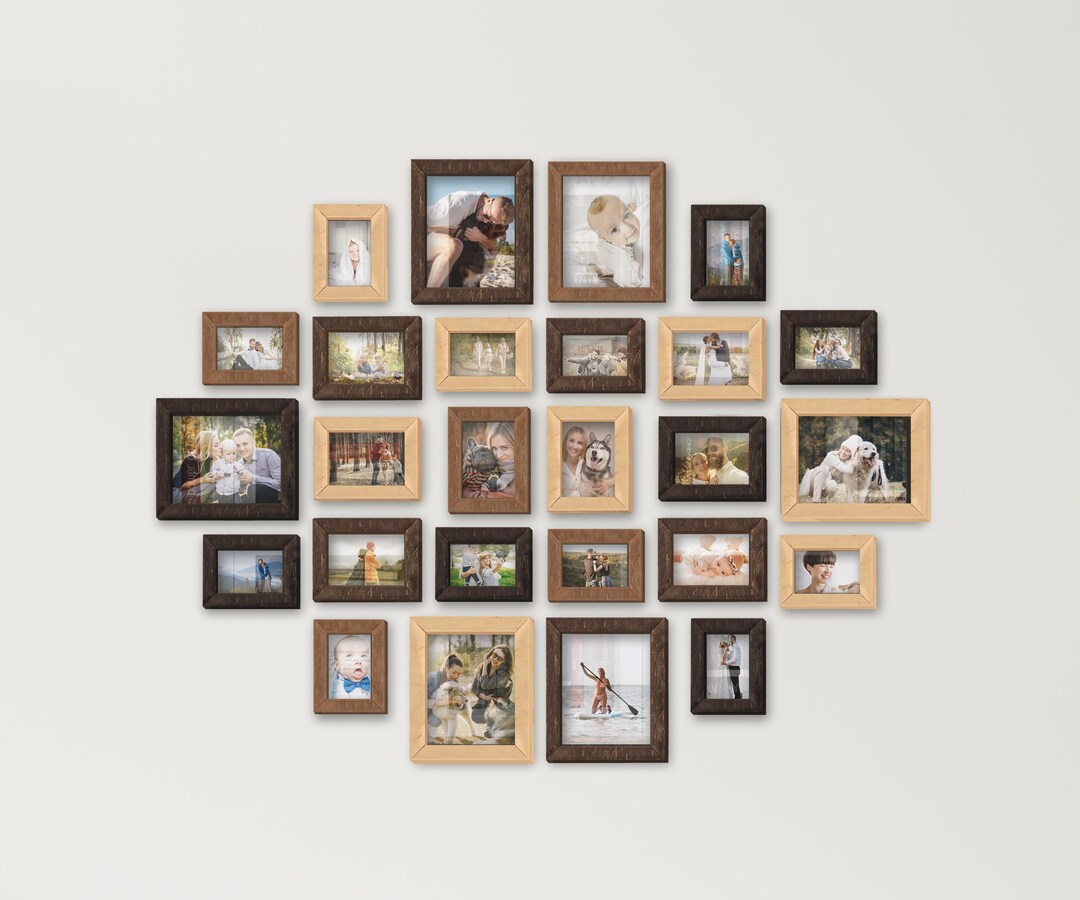 Custom Extra Large Wall Art Split Photo Frame Collage Wall Mounted Wood ...